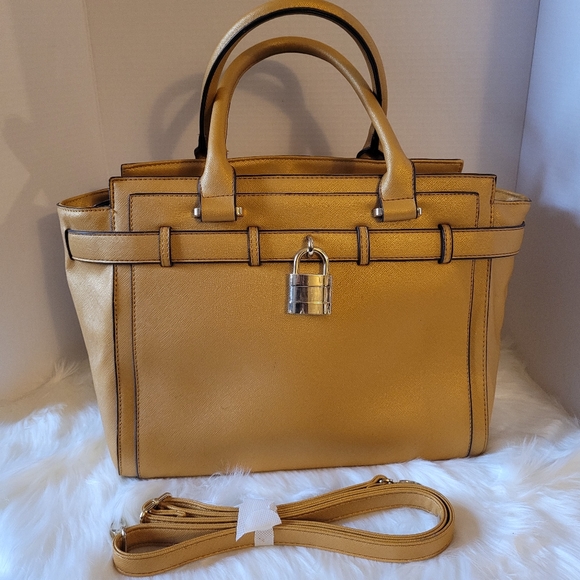 JustFab | Bags | Just Fab Mustard Yellow Satchel W Strap | Poshmark